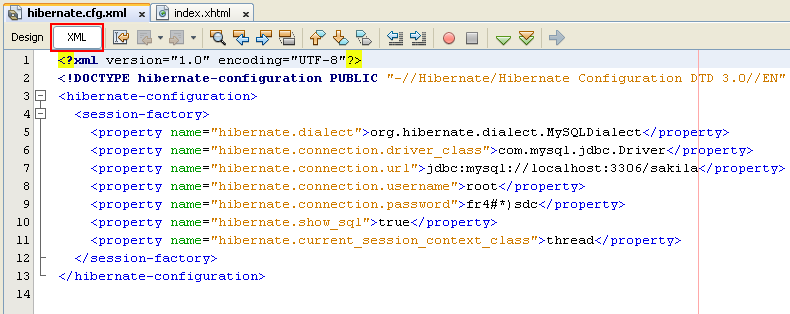 The Hibernate Config File Seen In Xml Format