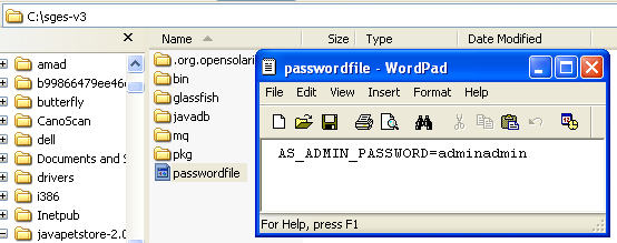 Resetting the GlassFish web server admin password. However in this case ...