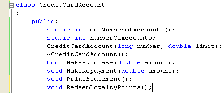 The C++ .NET program example on how to implement the LoyaltyScheme ...